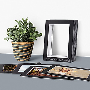 Golden State Art, Acid Free, Pack of 10 11x14 Black Picture Mats Mattes with White Core Bevel Cut for 8x10 Photo