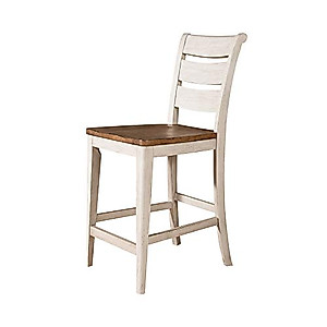 Liberty Furniture Industries Farmhouse Reimagined Ladder Back Counter Chair, W18 x D24 x H42, White