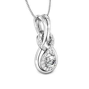 ERAA Jewel 2 CT Round Colorless Moissanite Engagement Pendant, Wedding Bridal Pendant, Eternity Sterling Silver Solid Diamond Solitaire -Prong Anniversary Promise Gift for Her