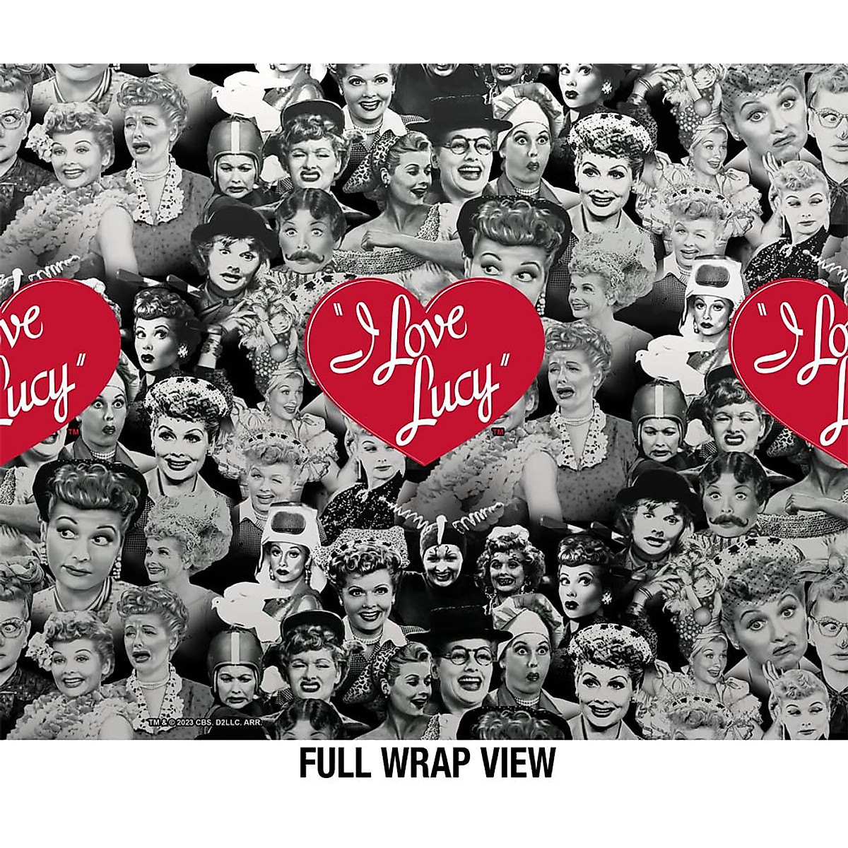 I Love Lucy OFFICIAL Faces 24 oz Insulated Canteen Water Bottle, Leak Resistant, Vacuum Insulated Stainless Steel with Loop Cap, Black