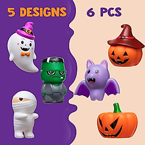 JOYIN 6 Pcs Halloween Light-Up Bath Toys ,Halloween Theme Toys Flashing LED Light Floating Bathtub Toys for Baby,Toddler Water Tub Games Swimming Pool Party