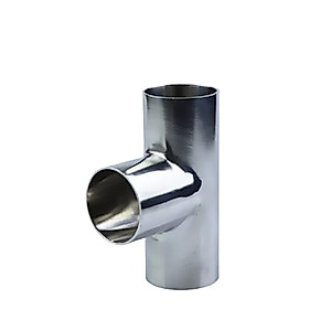 C'EsTBon 16/19/22/25/28/32/38/45/51/63/76/102mm Pipe OD Butt Weld Tee 3 Way Connector Sanitary Pipe Fitting SUS304 Stainless Homebrew Joyous (Size : 51mm Pipe OD)