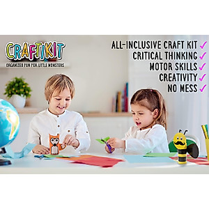 Craftikit® 20 Award-Winning Toddler Arts and Crafts for Kids Ages 4-8 years, All-Inclusive Animal Craft Kits, Fun Toddler Crafts Box for Girls, Boys, Organized Preschool Art Supplies and Projects