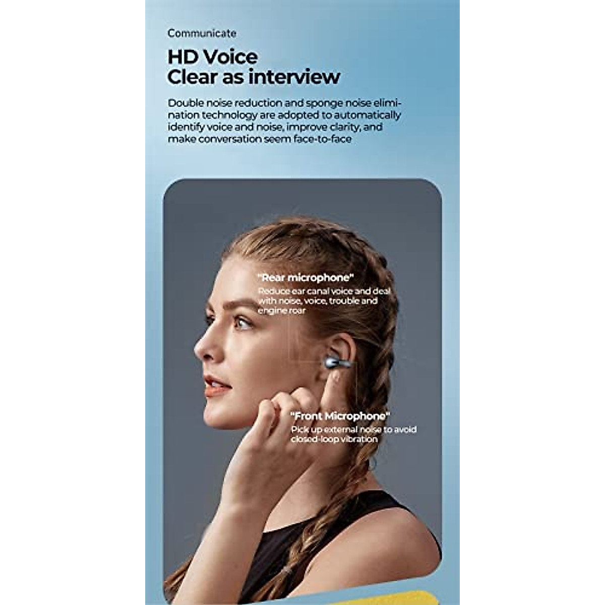 2023 New Wireless Ear Clip Bone Conduction Headphones - Open Ear Wireless Bluetooth Earbuds, Waterproof Ear Hook Bluetooth Headphones After Shock Bone Conduction Headphones For All Phone (BLACK)