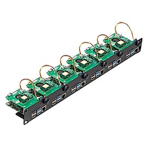 UCTRONICS Compact 1U Rack with PoE Functionality for Raspberry Pi 4B, 19" 1U Rackmount Supports 1-6 Units with PoE HAT, Power Switch, and SD Card Adapter