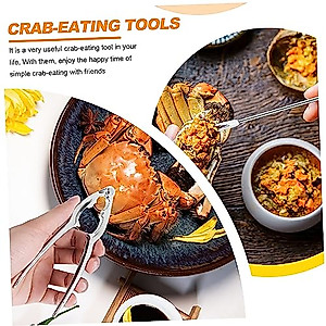DOITOOL 1 Set Crab Eating Tool Oyster Crackers Stainless Steel Bottle Opener Stainless Steel Scissors Crab Leg Seafood Forks Picks Crab Legs Opener Stainless Steel Tools Crab Scoop Crusher