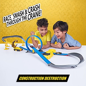 Metal Machines Construction Destruction Track Set Playset with Mini Racing Cars by ZURU Cars Play Set Compatible with Other Brands