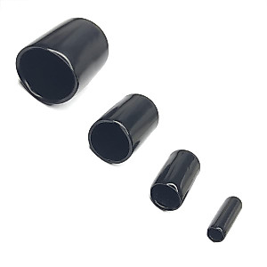 40pcs Round Rubber End Caps 1/8" 1/4" 3/8" 1/2" Black Vinyl Cover Bolt Screw Thread Protectors Assortment Kit