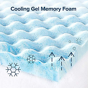 ZINUS 1.5 Inch Swirl Gel Cooling Memory Foam Mattress Topper / Cooling, Airflow Design / CertiPUR-US Certified, Twin