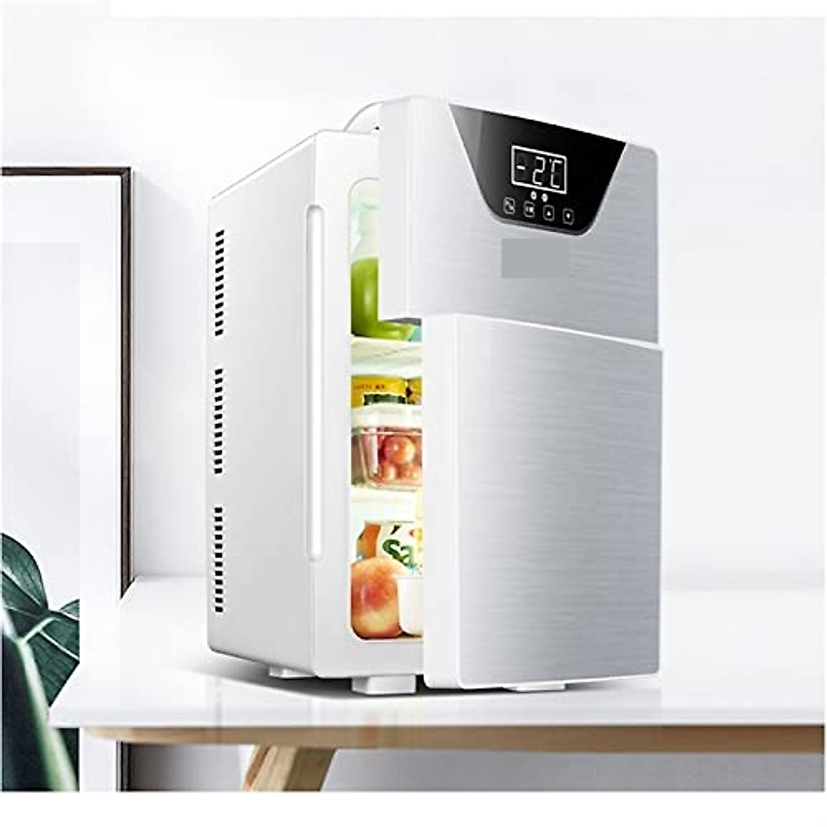 HESNDxbx Mini Fridge 20L Refrigerator Mini Small Refrigerator Home Dual-use Cold and Warm -Door Refrigerator Fresh-Keeping Box