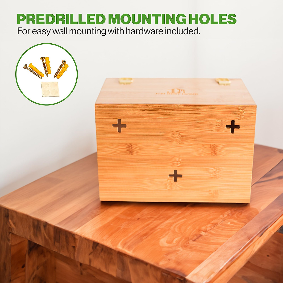 Trash Bag Dispenser – Extra Large Garbage Bag Roll Holder Storage Under Sink - Kitchen Bag Container Organizer - Includes Set of 4 Magnetic Clips