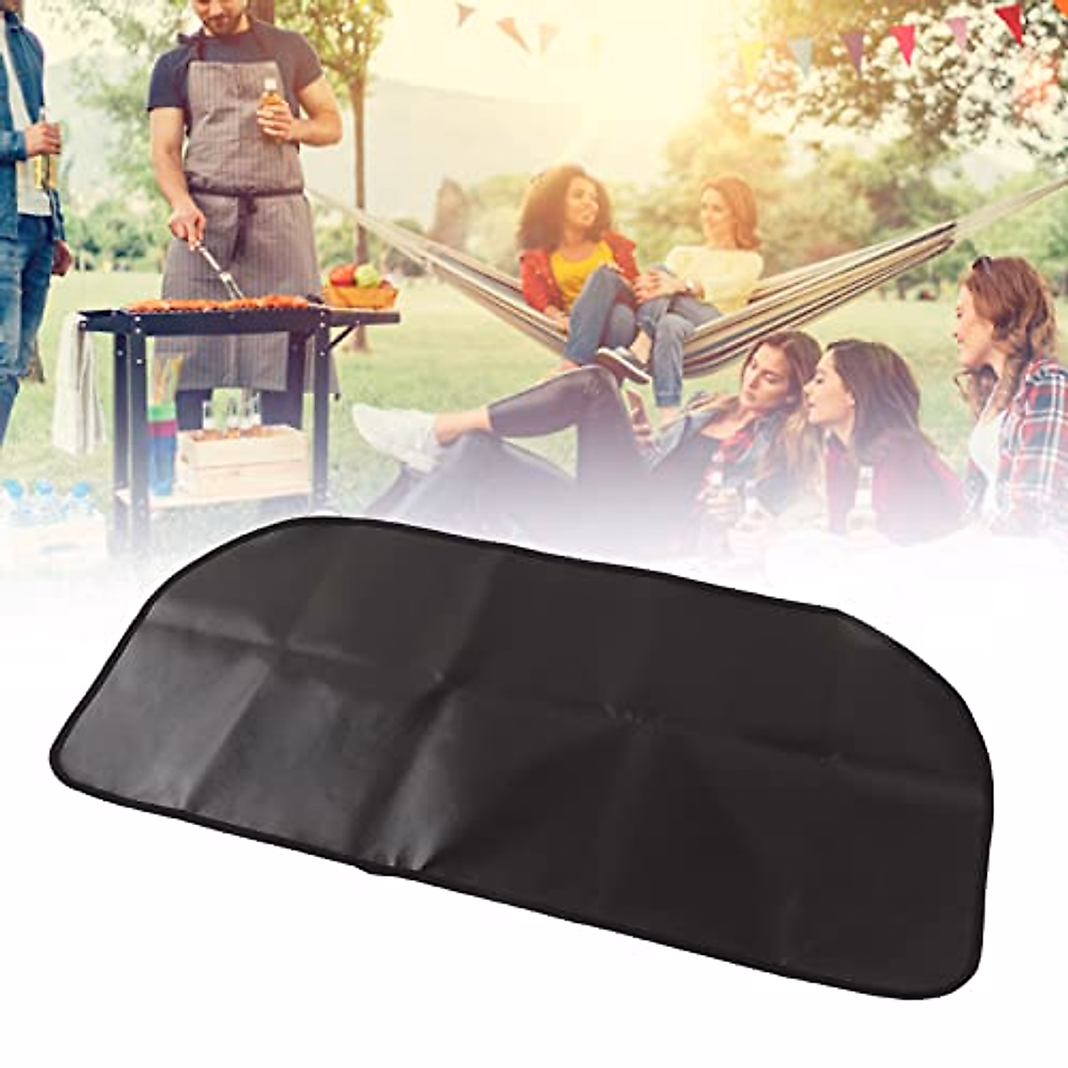plplaaoo Grill Mat,BBQ Grill Mat,Grill Mat for Outdoor Grill,Double Sided Silicone Fireproof Fire Pit Mat,Reusable Foldable Under Grill Mat for Outdoor Camping,Garden,Yard Picnic(102 * 50CM Oval)