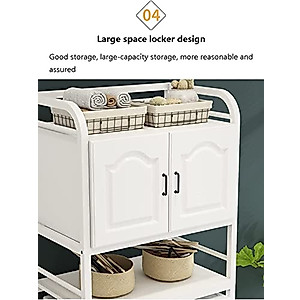 ZXXHNNAIH Large Capacity Toilet Shelf, Clamshell Cabinets Save Space Drum Floorstand Storage Corner Commode Shelf, White Toilet Rack