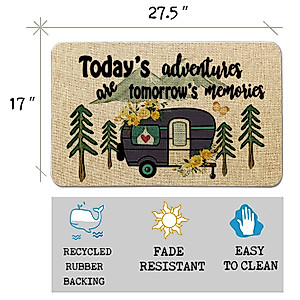 OCCdesign Burlap Camper Doormat, Camping RV Entranc Decorative Door Mat Rug -Today's Adventures