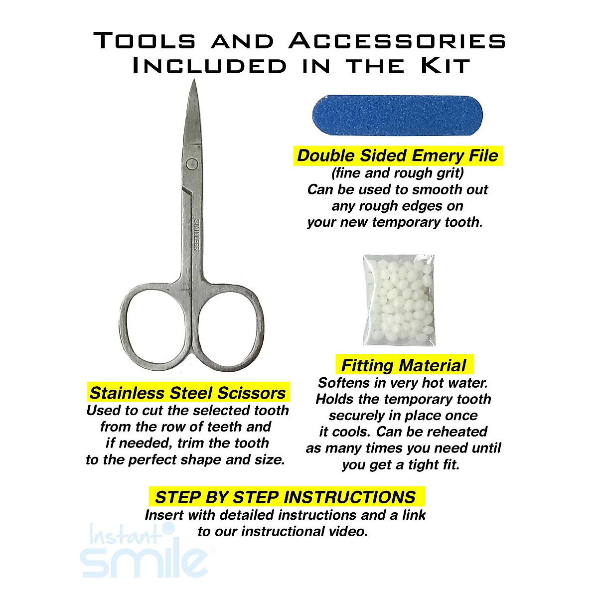 Instant Smile MULTISHADE Patented Temporary Tooth Repair Kit. A Realistic Looking Fix for a Missing or Broken Tooth.