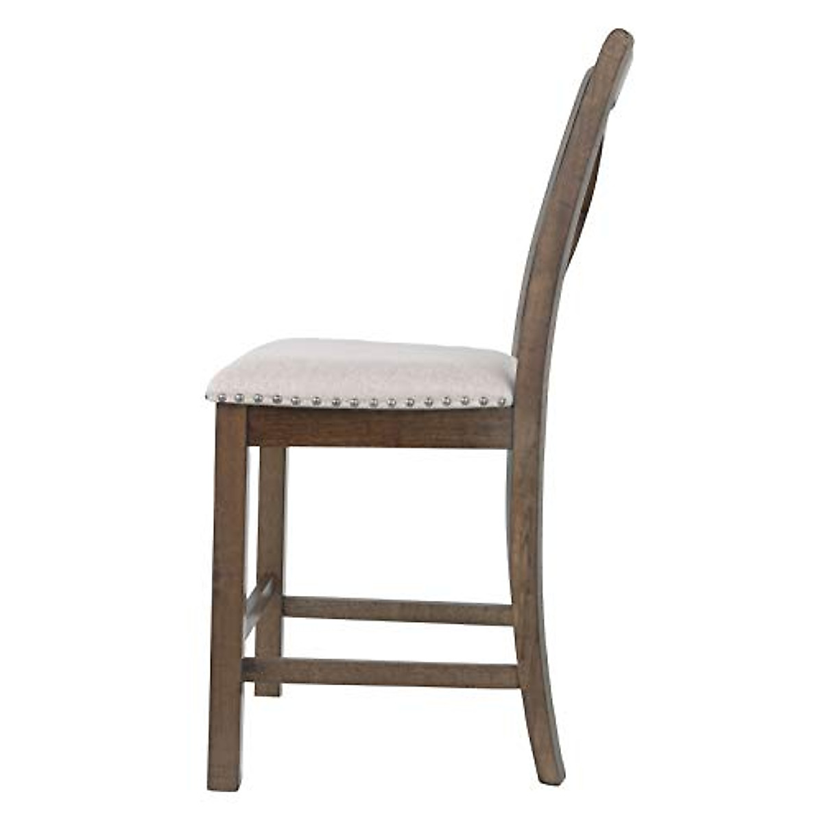 Signature Design by Ashley Moriville Rustic Farmhouse 24.5" Upholstered Barstool, 2 Count, Beige & Brown
