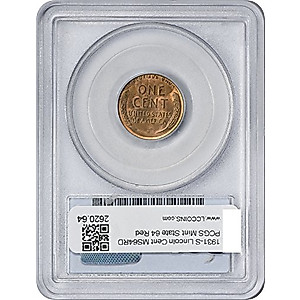 1931-S Lincoln Cent MS64RD PCGS