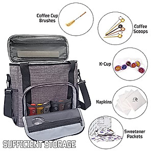 CHELVVG Coffee Maker Travel Carrying Bag Compatible with Keurig K-Mini or K-Mini Plus, Single Serve Coffee Brewer Waterproof Portable Storage Bag with Extra Pockets (Bag Only)