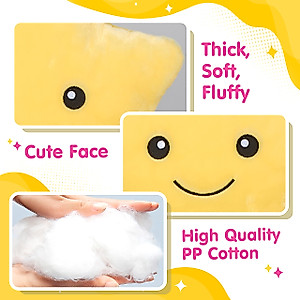 WEWILL 13'' Creative Twinkle Star Glowing LED Night Light Plush Pillows Stuffed Animals Toys Birthday Christmas Holiday Valentines Gifts for Toddlers Girls(Yellow)