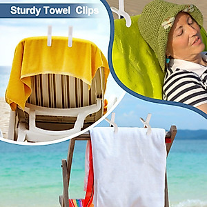 CCINEE 12 Pack Beach Towel Clips for Beach Chairs Cruise, Plastic Clothespins Towel Holder Clips Laundry Clothespins Heavy Duty Hanging Rack