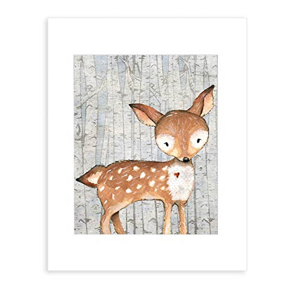 Woodland Nursery Decor for Boys - Animal Pictures Wall Art - Baby Room Prints - Bear Deer Fox Raccoon Rabbit Squirrel - SET OF 6-8x10 - UNFRAMED