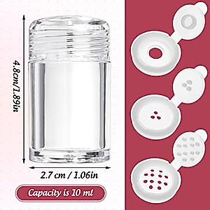 RAYNAG 6 Pieces Mini Empty Loose Powder Bottle Travel Cosmetic Glitter Powder Eye Shadow Powder Box with Sifter and Lids (3 Style)