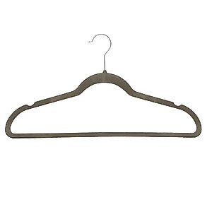 Amazon Basics Slim, Velvet, Non-Slip Suit Clothes Hangers, Gray/Silver - Pack of 30