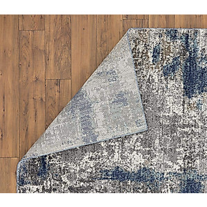 LUXE WEAVERS Euston Blue 5 x 7 Abstract Modern Area Rug
