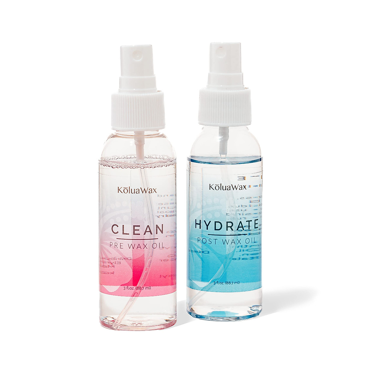 Clean & Hydrate At Home Waxing Kit Oils – Pre Wax Cleanser Preps & Protects Skin – Post Body & Facial Wax Oil Soothes, Reduces Redness, Removes Residue – Make Hair Removal Easy by KoluaWax, 3 Oz. Each