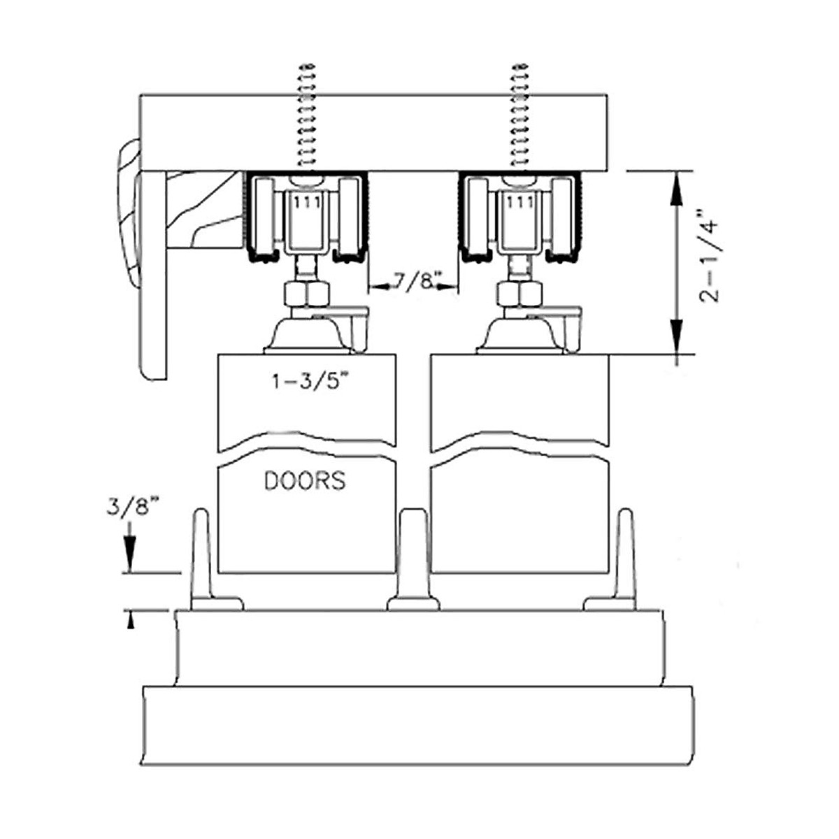 Sliding Closet Bypass Doors 56 x 80 with Hardware | Quadro 4115 White Silk | Sturdy Top Mount Rails Moldings Trims Set | Kitchen Wooden Solid Bedroom Wardrobe Doors