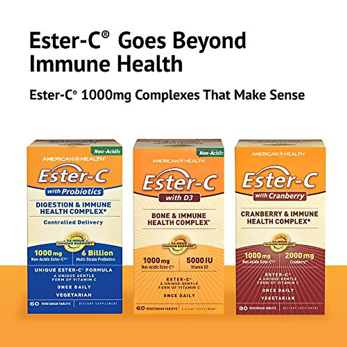 American Health Ester-C Cranberry, Cranberry & Immune Health Complex, 90 Tablets