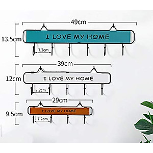 Zembros Coat Rack Wall Mounted, Set of 3 Hangers With Different Sizes (6,5 and 4 hooks), With Wood and Metal the hook Rail Can be for Coat Hat Purse Keys-Perfect for Your Entryway, Bedroom and Kitchen