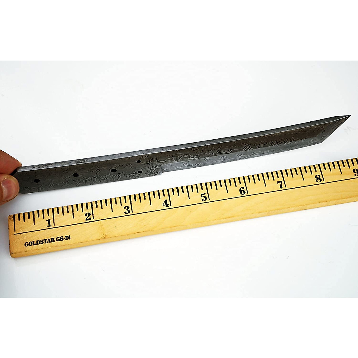 onlyhandmade Damascus Classic Tanto Hunting Blank Blade Knife Knives Japanese Samurai High Carbon Steel Custom Making, 9 inch Knife Making Supplies (Damascus)