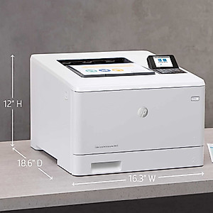 HP Laserjet Enterprise M455dnA Single-Function Wired Color Laser Printer for Home Office, White - Print only - 2.7" Touchscreen, 29 ppm, Automatic Duplex Printing, Ethernet, Cbmou External Webcam