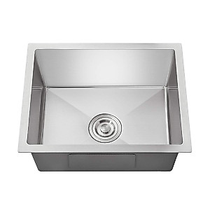 OUGOO 22x 18 inch Kitchen Sink Drop-in Tight Radius 18 Gauge Stainless Steel Undermount Handmade Kitchen Sink Single Bowl