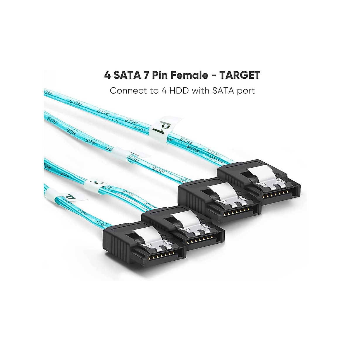 CableCreation Mini SAS 26Pin (SFF-8088) Male to 4 SATA 7Pin Female Cable, Mini SAS Host/Controller to 4 SATA Target/Backplane, 1M / 3.3FT
