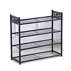 DINGZZ Simple Metal Shoe Rack, Iron Storage Rack, Black Iron Rack, Dormitory Shoe Rack