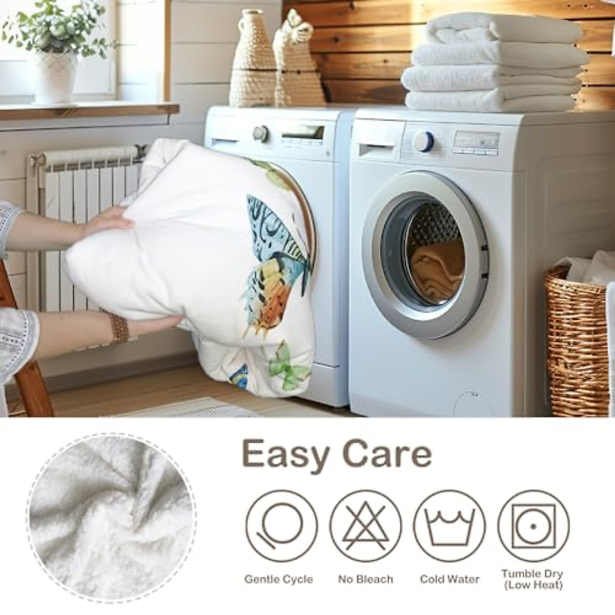 Sleepwish Butterfly Blanket Home Throw Blanket Sherpa Flannel Fleece Reversible Blankets Girls Hippie Blanket (60 x 80 Inch)