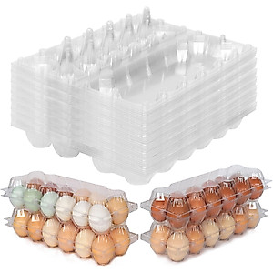 SINLUCESCE 40 Packs Plastic Egg Carton,Egg Cartons 2 * 6Grids，Egg Cartons Cheap Bulk，Perfect forfor 12 Eggs, Refrigerator Chicken Farm Markets，Large