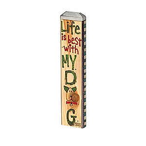 Studio M Lessons from My Dog 13" Mini Art Pole Small Decorative Indoor/Outdoor Garden Post, Great Gift, Stake Included for Easy Installation, No Digging - Made in The USA
