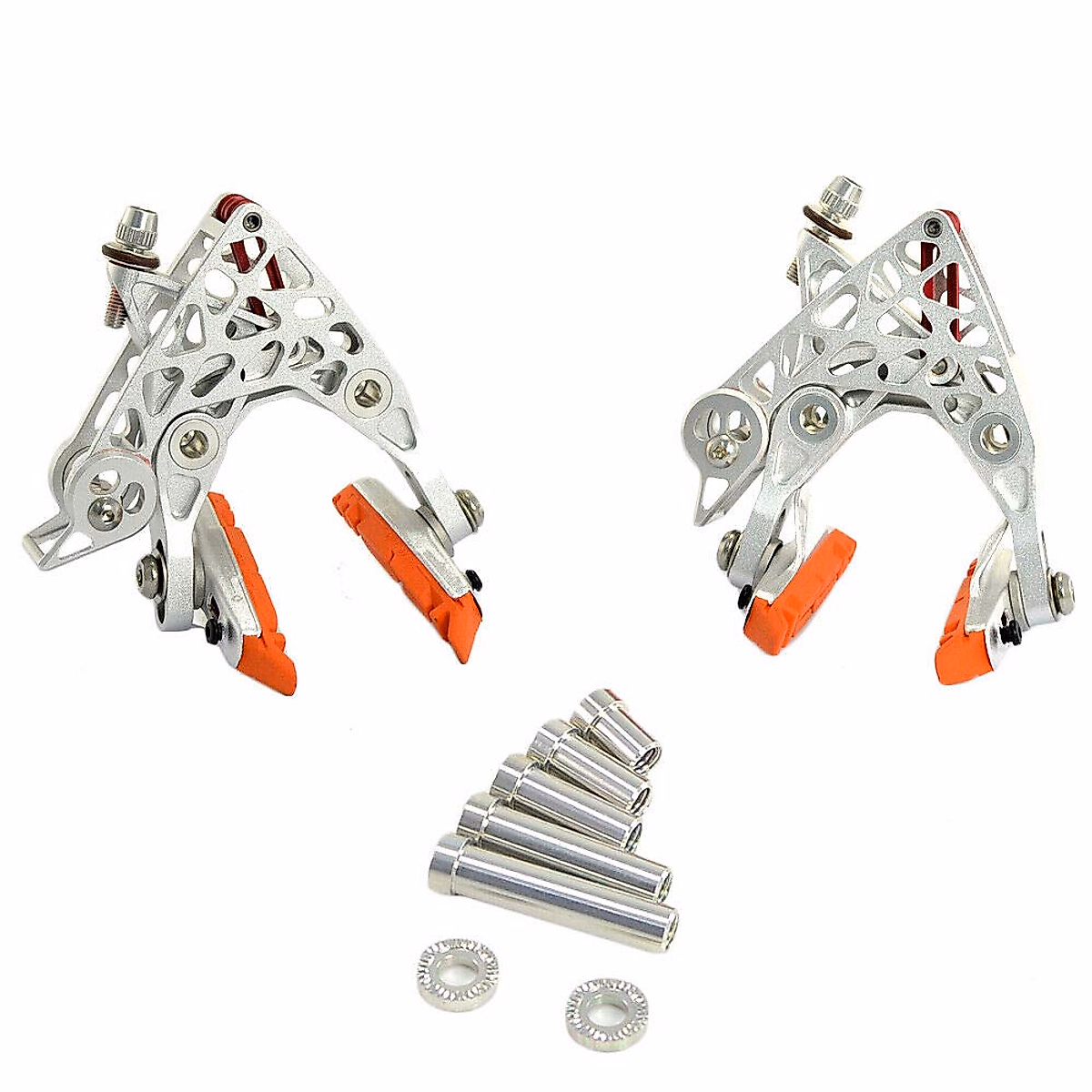 KCNC CB4 Road Bike Brake-Hill Calipers Brake Set, Front and Rear, Silver, SK1964-T