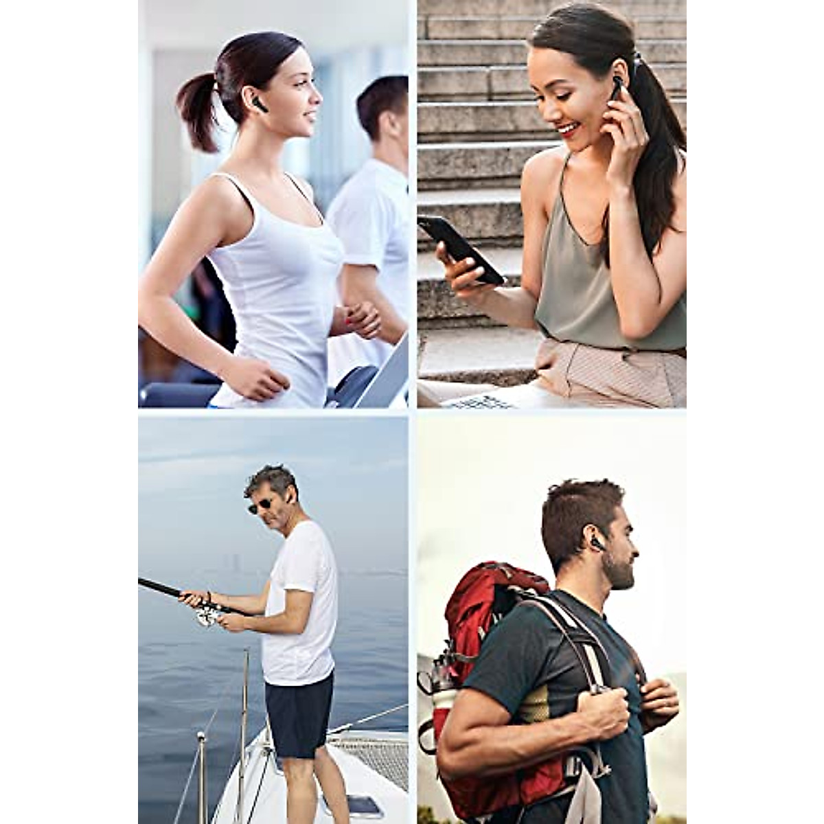 Kingstar Waterproof Earbuds Wireless Headphones for iPhone Android, in-Ear True Bluetooth Earbuds with Microphone Touch Control Auto Pairing True Shockproof Dockproof Blue Tooth Ear Buds for Sport