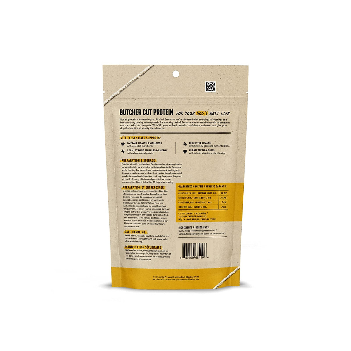 Vital Essentials Freeze Dried Raw Whole Animal Dog Treats, Duck Bites, 5.5 oz