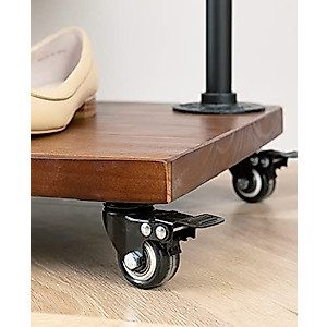 GIMHAI HOME Industrial Heavy Duty Hanging clothes Rack,Pipe Double Rod Garment Rack with Wheels - Parent-child Rolling Clothing Rack – Steampunk Clothes Racks for Hanging Clothes