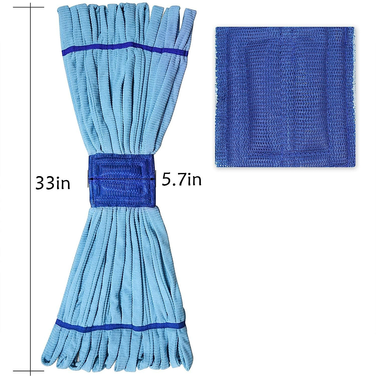 Microfiber Tube Mop Head(16 oz.), 6 Inch Headband, Loop End Commercial String Mop Head Replacement for Home, Highly Absorbent, Industrial and Commercial Use