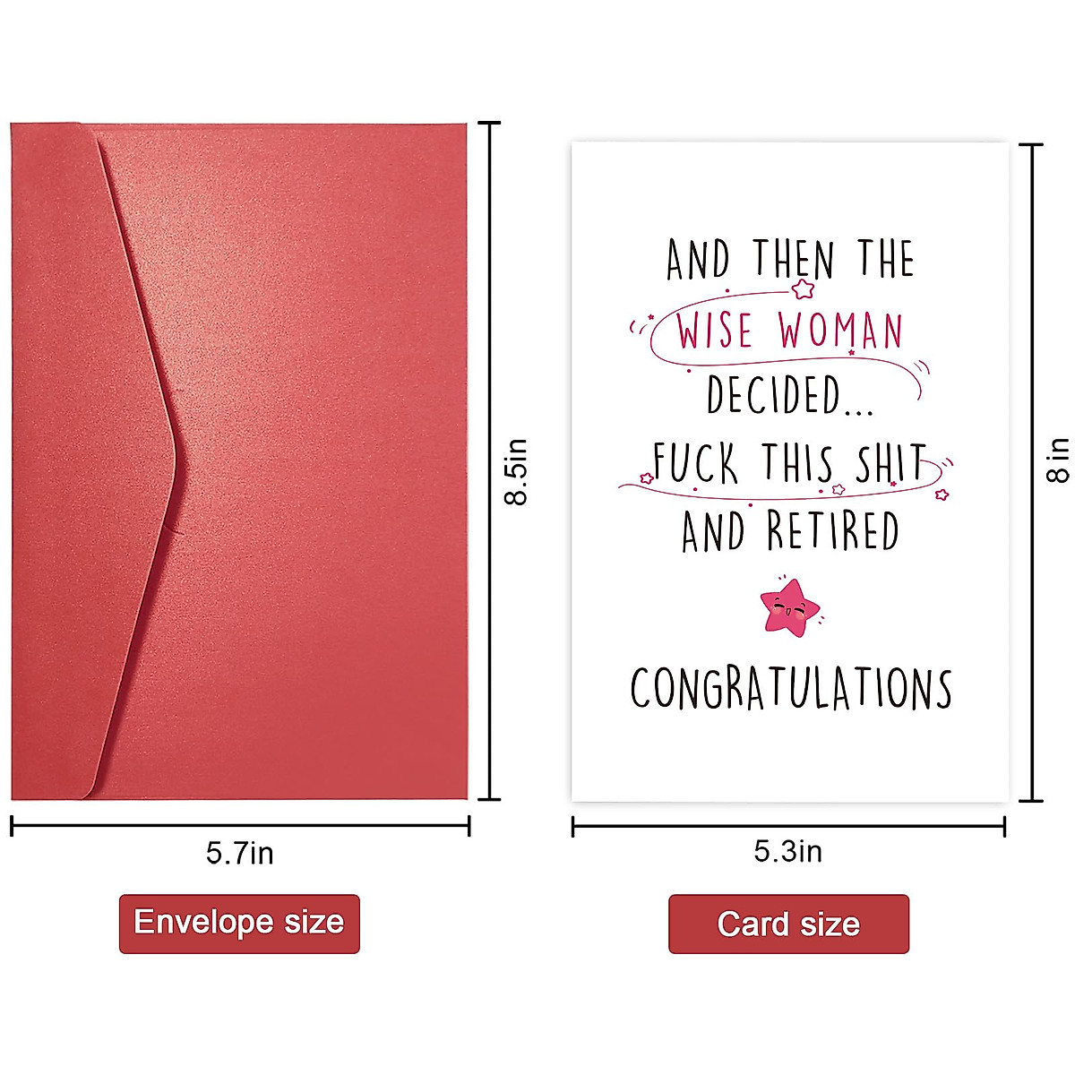 SuperShunhu Funny Retirement Card for Women, Colleague Leaving Work Card, Retiring Card Gift for Coworker, Humor Happy Retirement Card, The Wise Women Retired Congratulation Card
