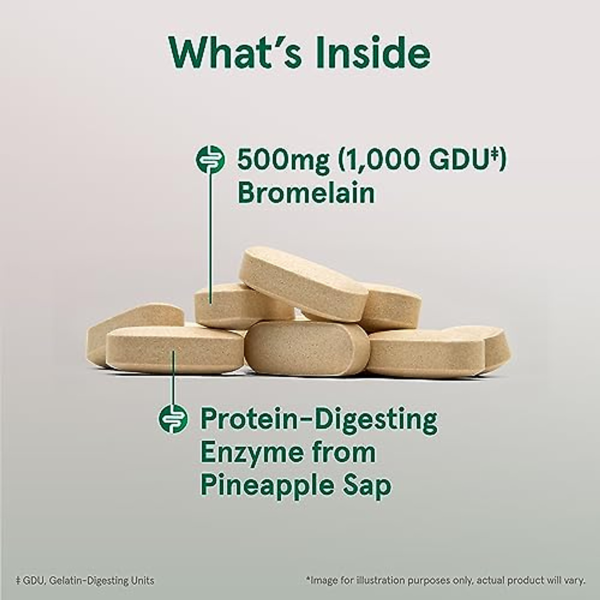 Jarrow Formulas Bromelain Tablets, 500 mg Dietary Supplement for Protein Digestion, 60 Tablets, 60 Day Supply