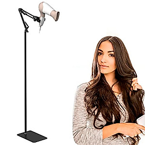 Linkidea Hair Dryer Stand, 360 Degree Rotating Blow Dryer Holder Hands-Free, Adjustable Height Hair Dryer Rack with Heavy Base for Home Salon