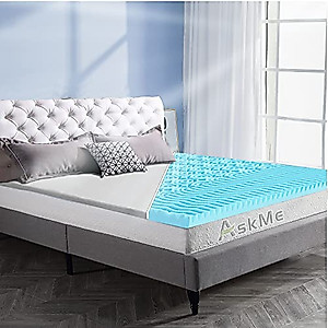 Askme Mattress Topper Twin 3 Inch Zoned Cooling Gel Memory Foam with Bonus Breathable Cover,Air Flow Design｜US and Euro Certified