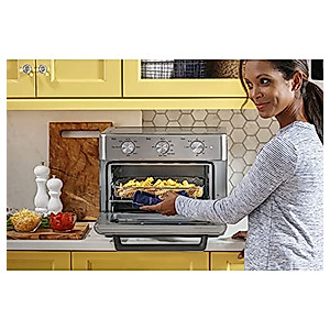 GE Mechanical Air Fryer Toaster Oven + Accessory Set | Convection Toaster with 7 Cook Modes | Large Capacity Oven - Fits 12" Pizza | Countertop Kitchen Essentials | Stainless Steel
